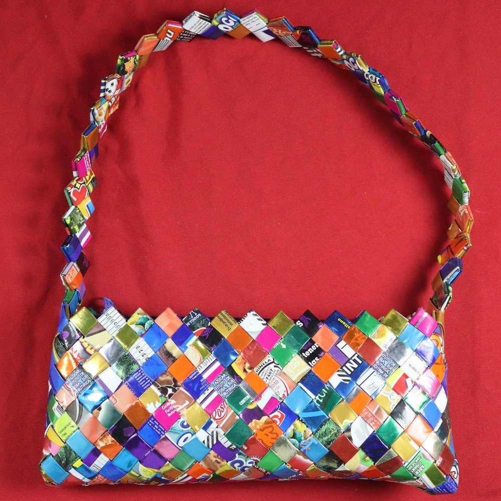 Mexican Candy Wrapper Mosaic Bag, Recycle Up-Cycle Ca… - Gem
